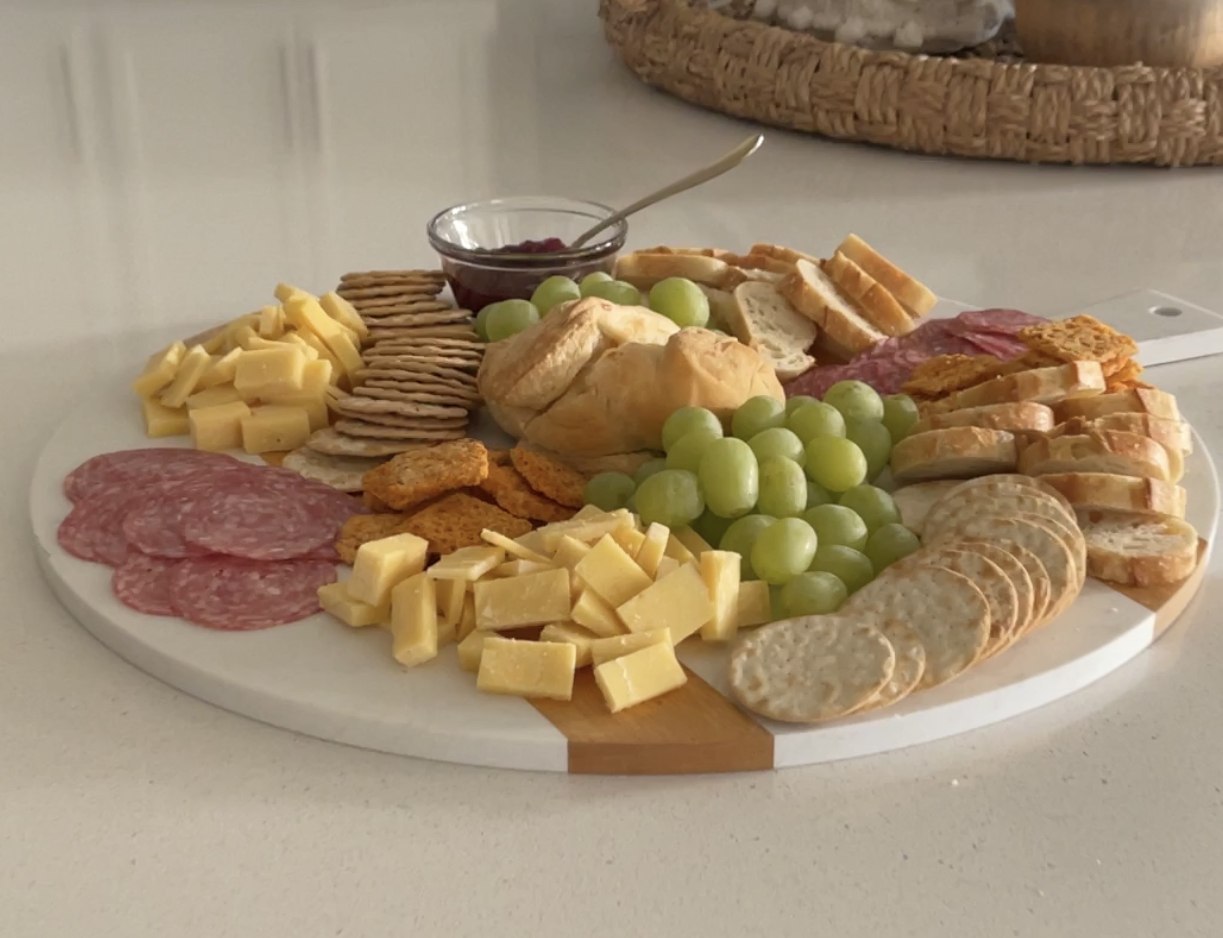 Holiday Charcuterie board & Baked Bri Recipe - Grey Birch Designs